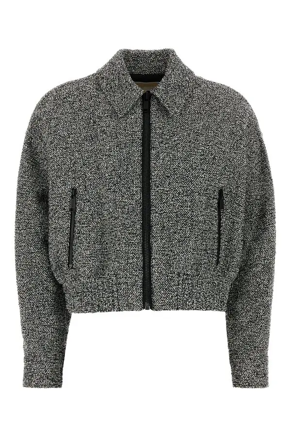 Michael Kors Two-tone Tweed Bomber Jacket