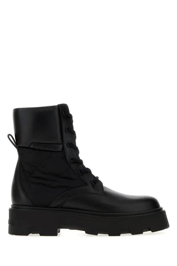 Moncler Leather And Fabric Aurea Ankle Boots