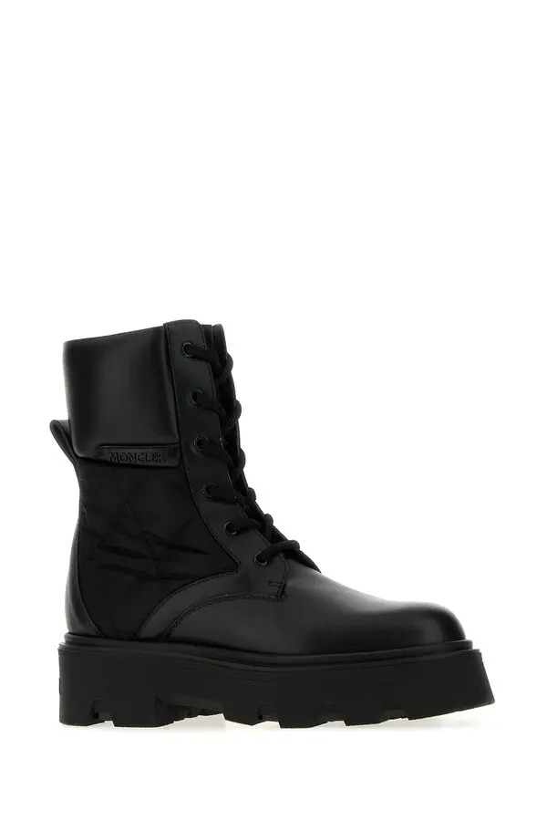 Moncler Leather And Fabric Aurea Ankle Boots