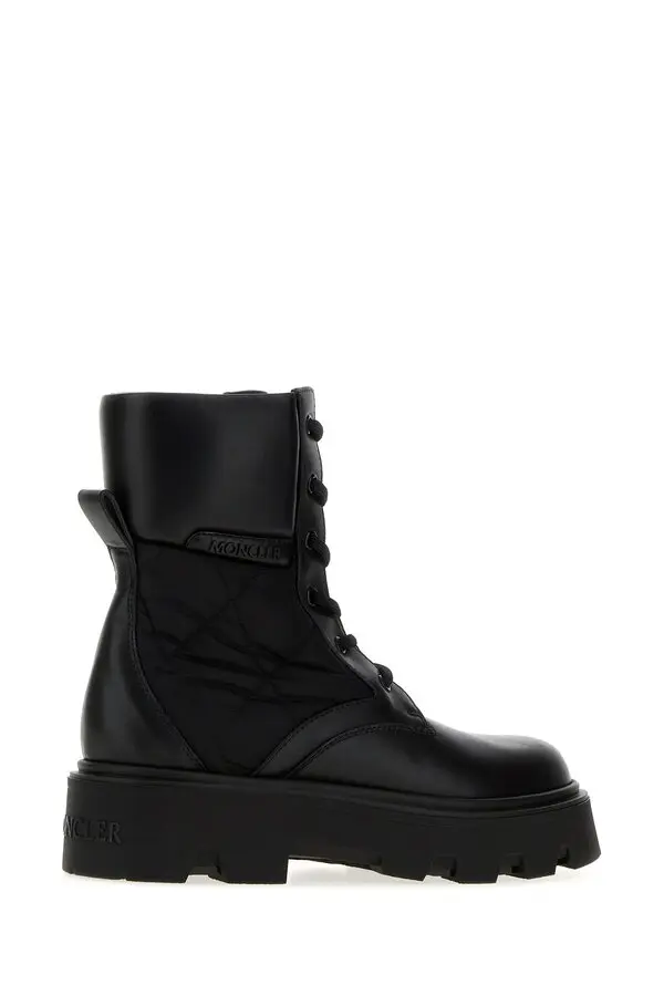 Moncler Leather And Fabric Aurea Ankle Boots