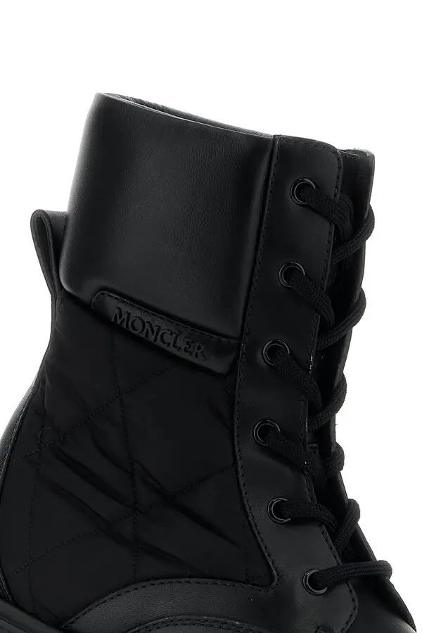 Moncler Leather And Fabric Aurea Ankle Boots