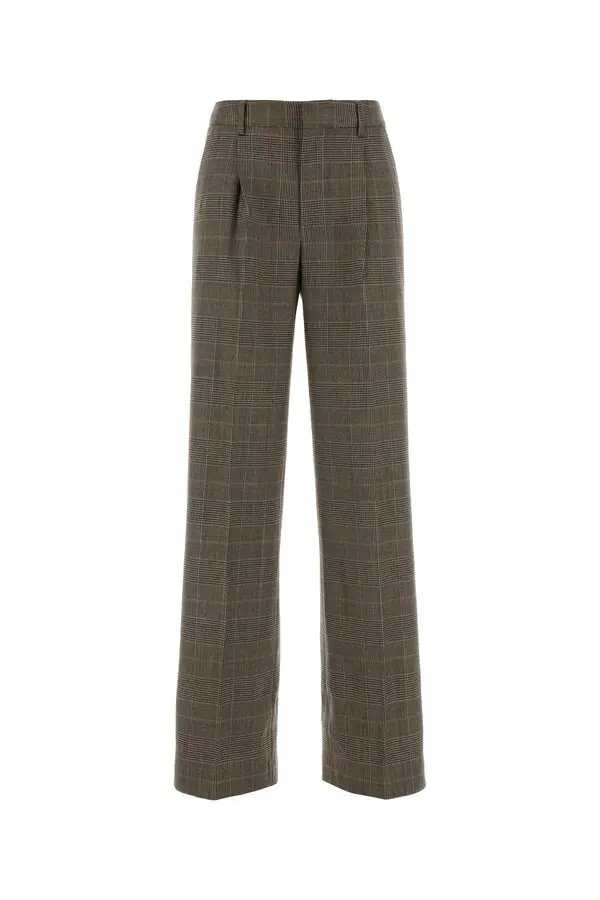 PT TORINO Lola Embroidered Wool Blend Tartan Pants