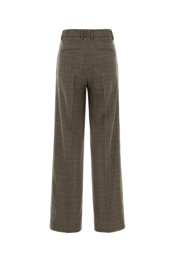 PT TORINO Lola Embroidered Wool Blend Tartan Pants