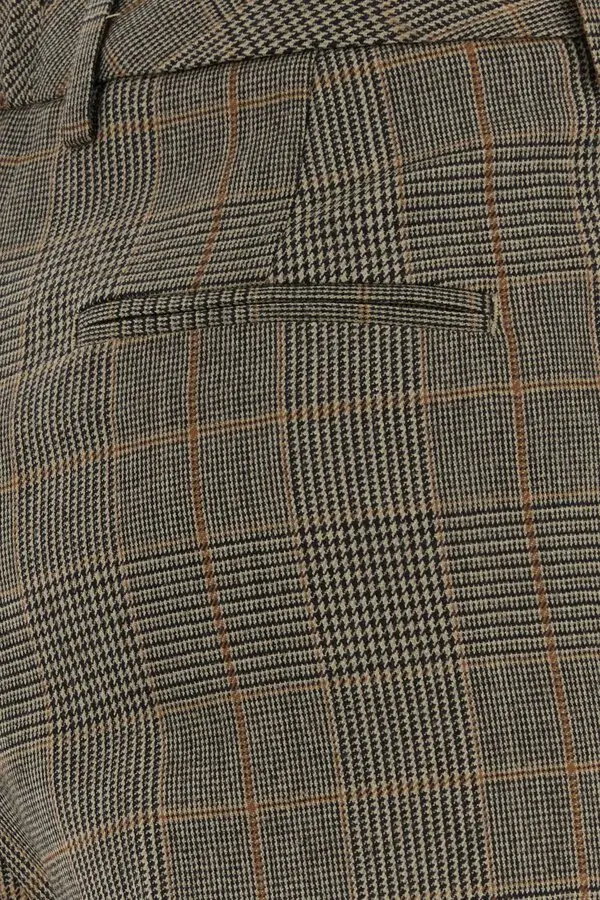 PT TORINO Lola Embroidered Wool Blend Tartan Pants