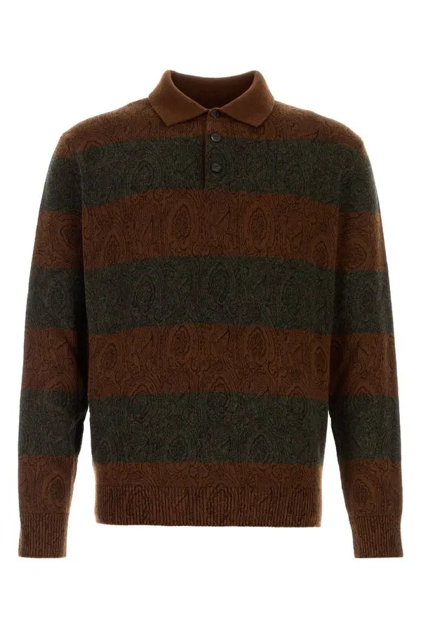 Etro Embroidered Wool Polo Shirt