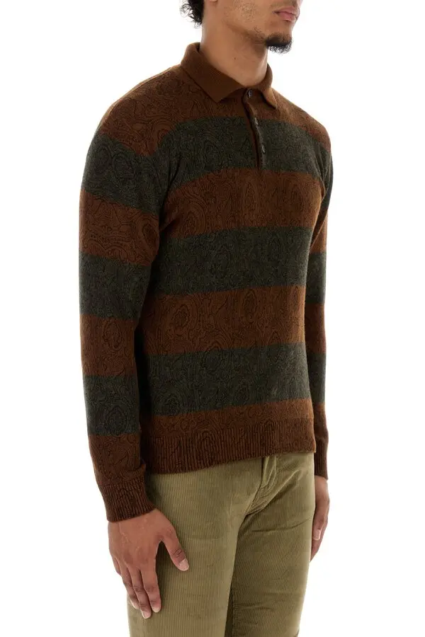 Etro Embroidered Wool Polo Shirt