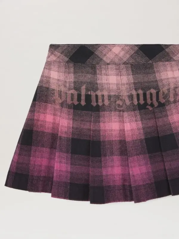 Palm Angels Gradient-effect Pleated Flannel Skirt