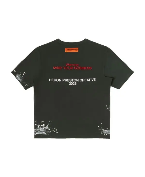 Heron Preston Paint Splatter Detailed Crewneck T-shirt