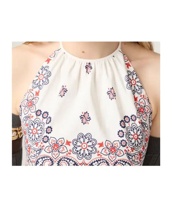 Miu Miu Printed Poplin Halter Top