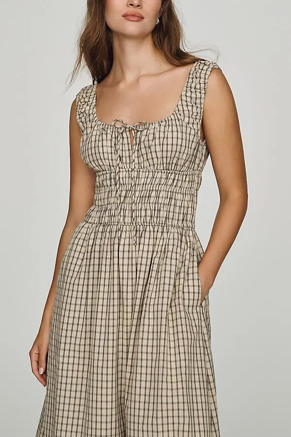 NIA Smocked Bodice Midi Dress