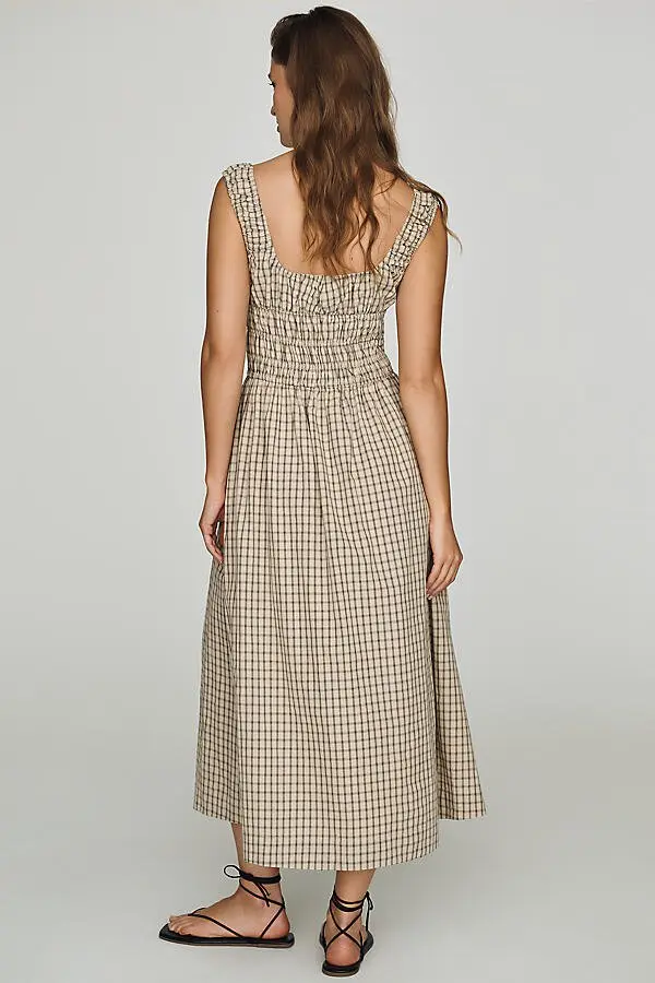 NIA Smocked Bodice Midi Dress