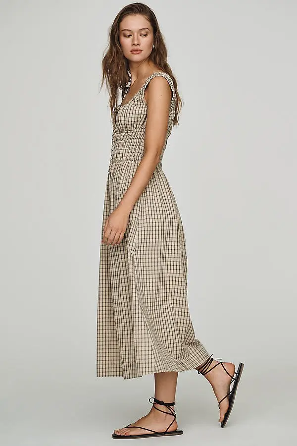 NIA Smocked Bodice Midi Dress