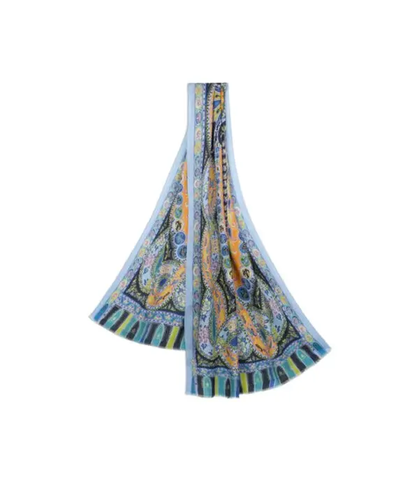Etro Paisley Wool And Silk Scarf
