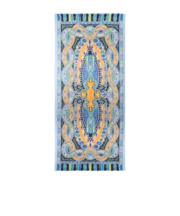 Etro Paisley Wool And Silk Scarf