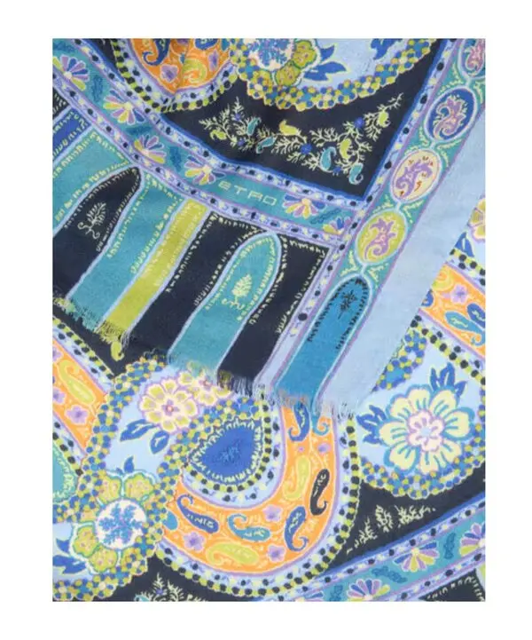 Etro Paisley Wool And Silk Scarf