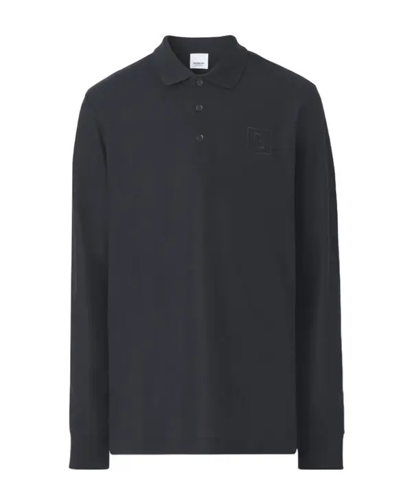 Burberry Letter Pattern Long-sleeved Polo Shirt