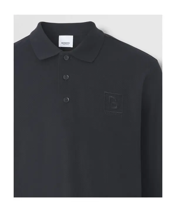 Burberry Letter Pattern Long-sleeved Polo Shirt