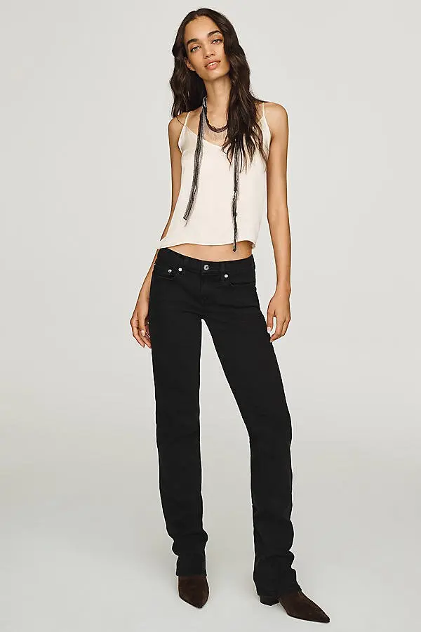 RE/DONE Lean Low-rise Straight-leg Jeans - Midnight Drive