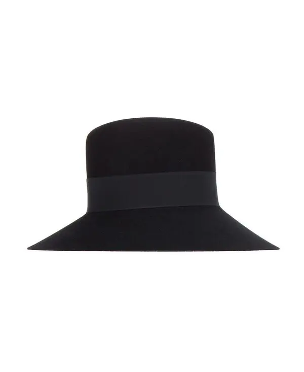 Saint Laurent Felt Hat With Gros Grain Ribbon