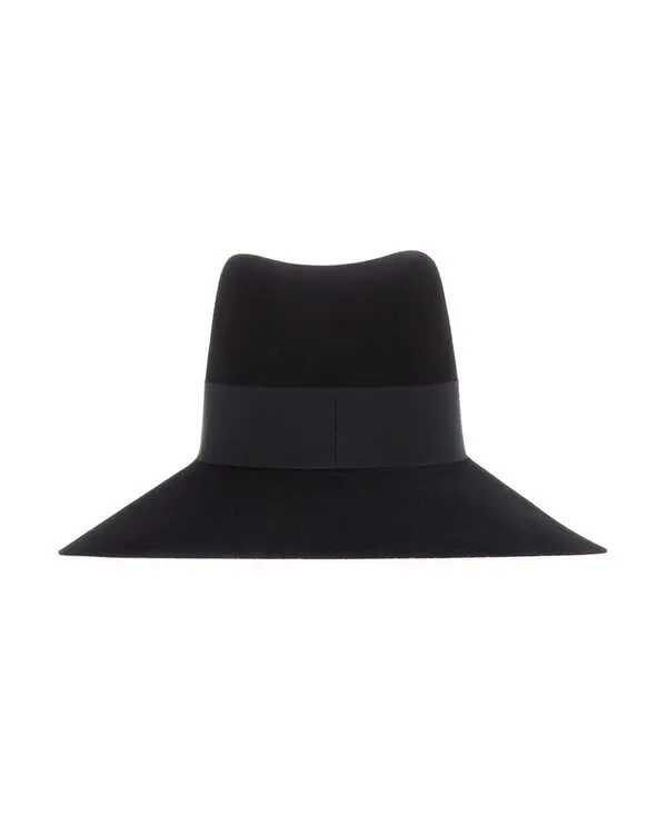 Saint Laurent Felt Hat With Gros Grain Ribbon
