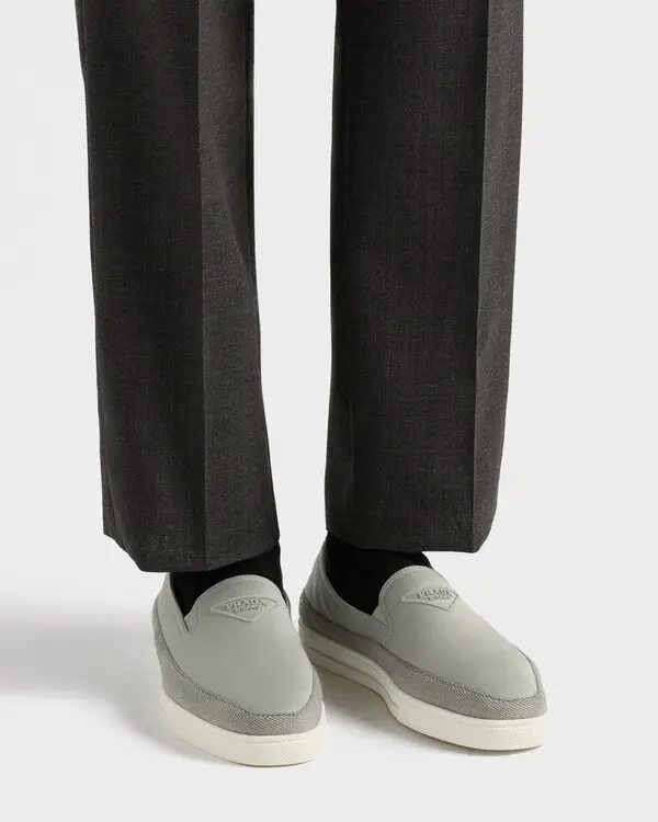 Prada Cotton Canvas Slip-on Sneakers