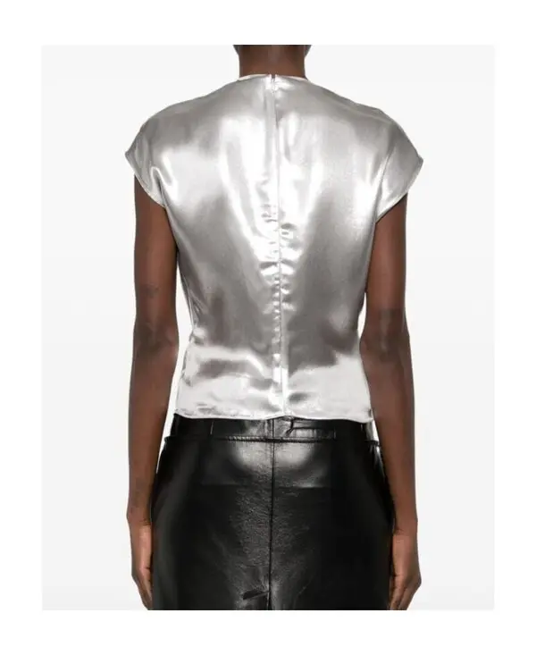 LANVIN Gathered Detail Embellished Top