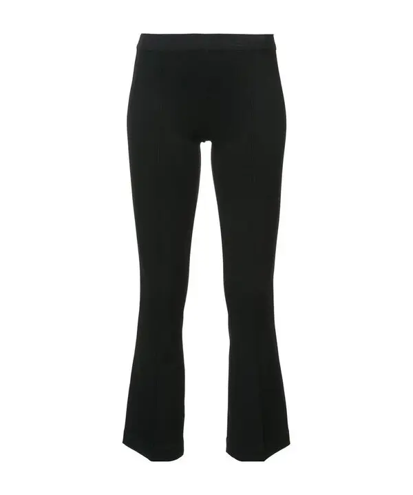 Helmut Lang Cropped Flared Ribbed Leggings