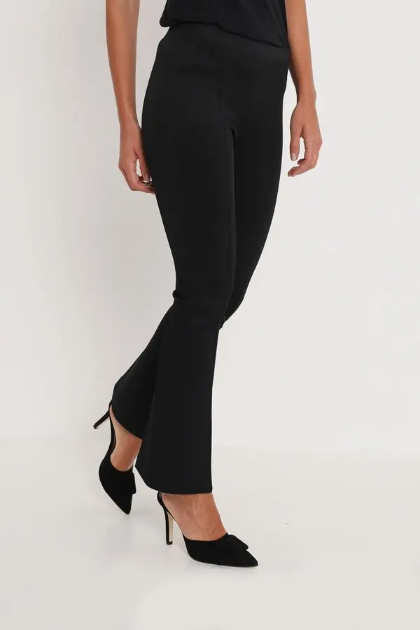 Helmut Lang Cropped Flared Ribbed Leggings