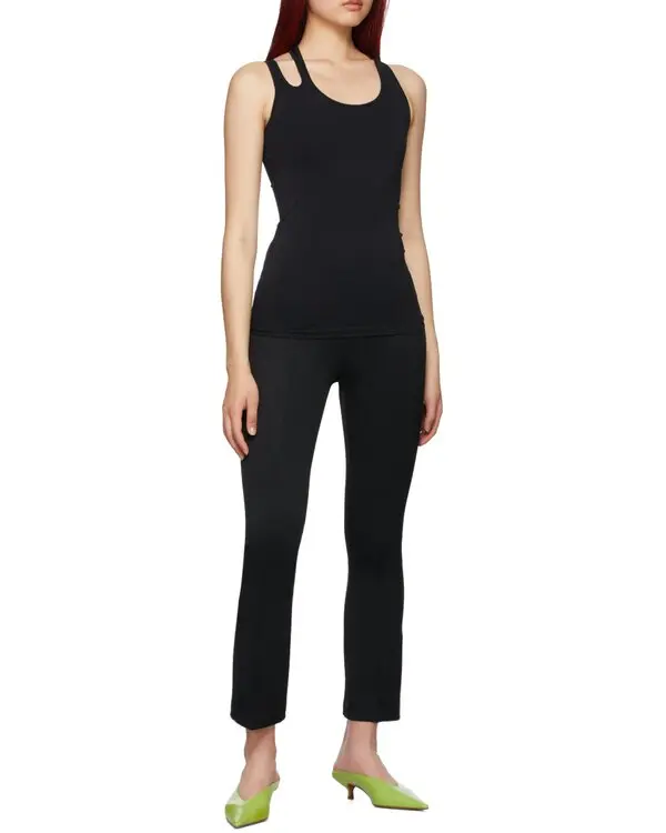 Helmut Lang Cropped Flared Ribbed Leggings