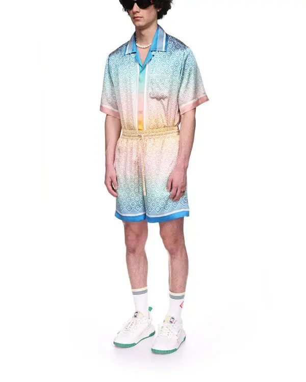 Casablanca Mid-rise Monogram Printed Deck Shorts