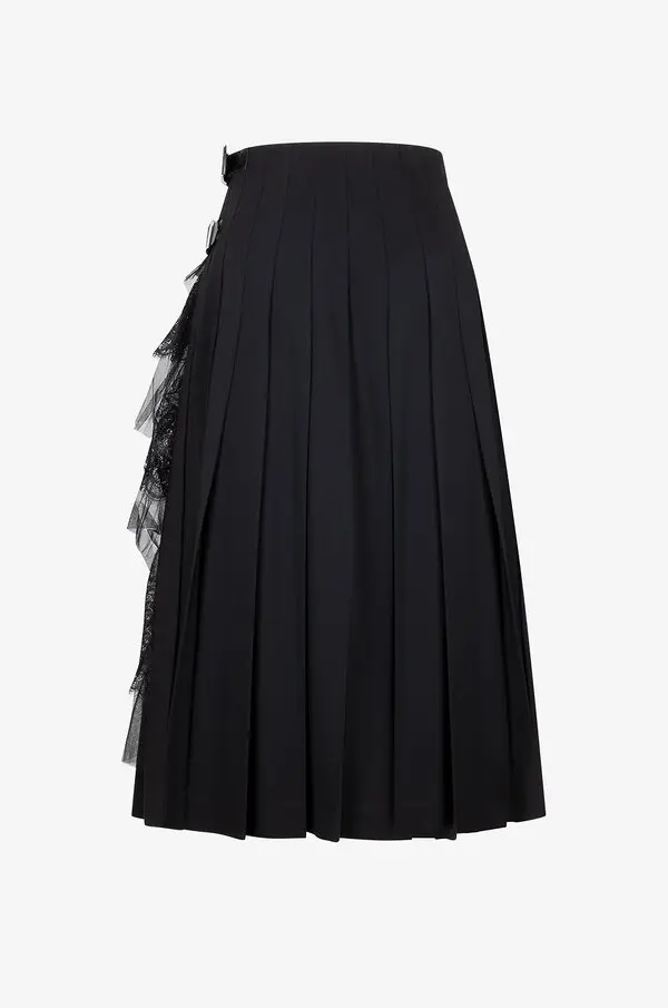 Ermanno Scervino Pleated Midi Skirt With Buckle Detail