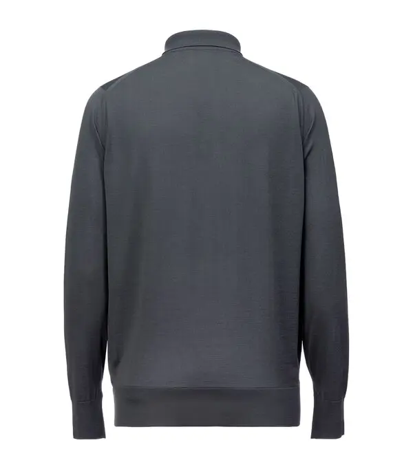 Loro Piana Long Sleeve Polo Shirt - Black