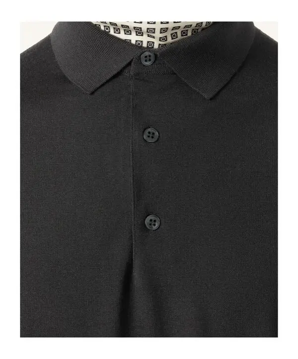 Loro Piana Long Sleeve Polo Shirt - Black
