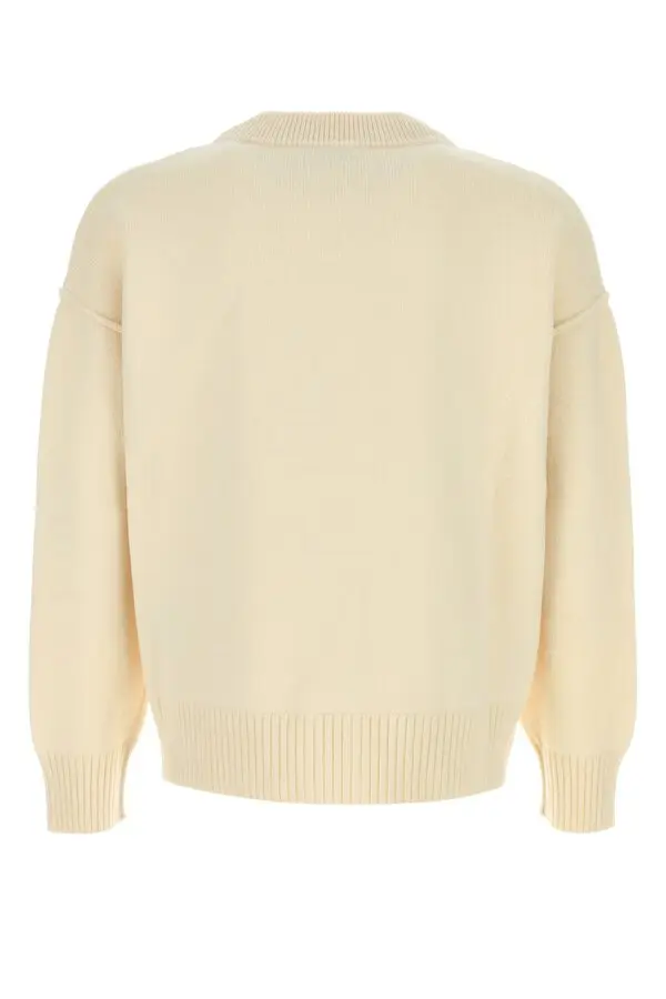 AMI Paris Ivory Wool Cardigan