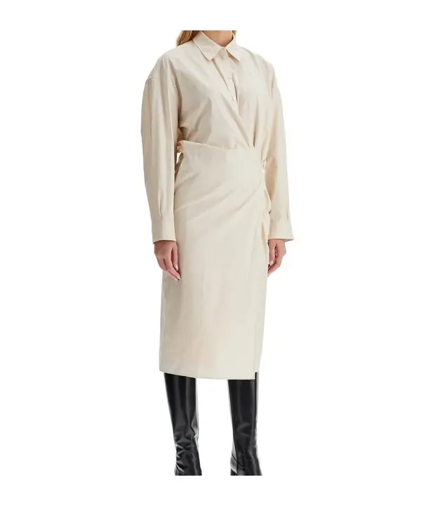 LEMAIRE Long Sleeved Midi Dress - Nude