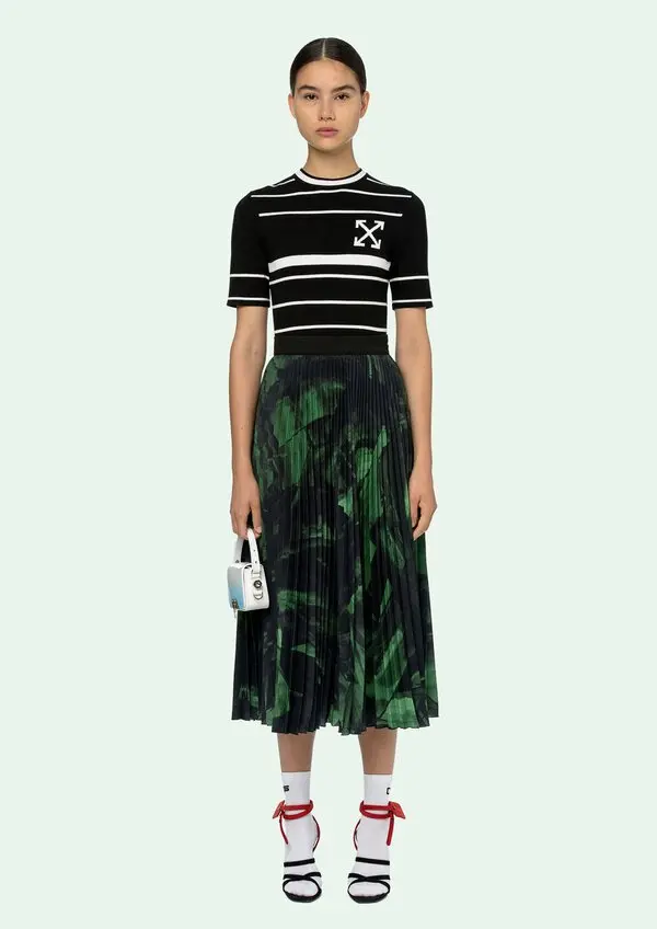 Off-White Graphic Printed Pleated Skirt