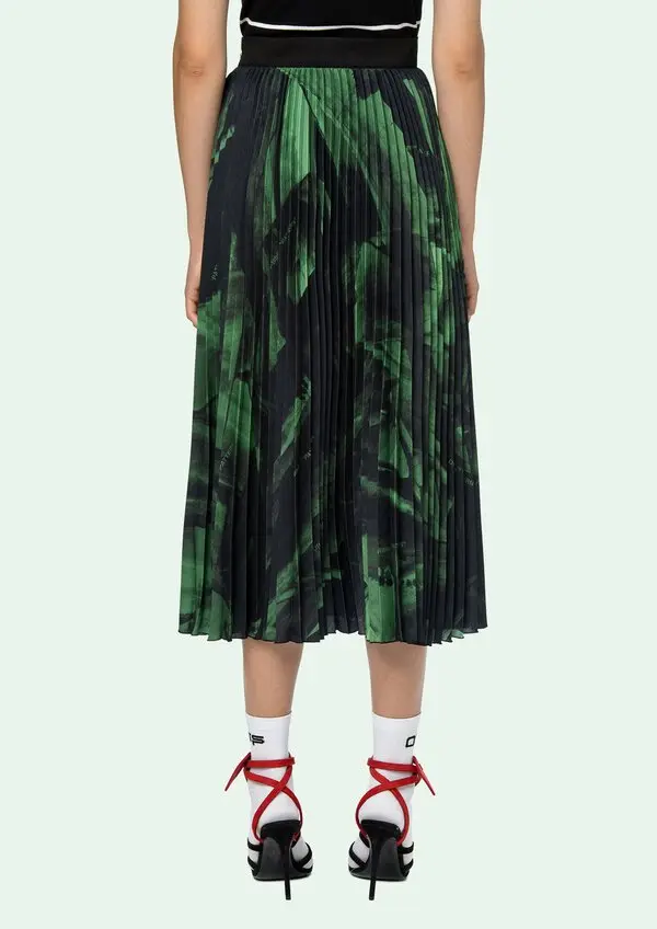 Off-White Graphic Printed Pleated Skirt