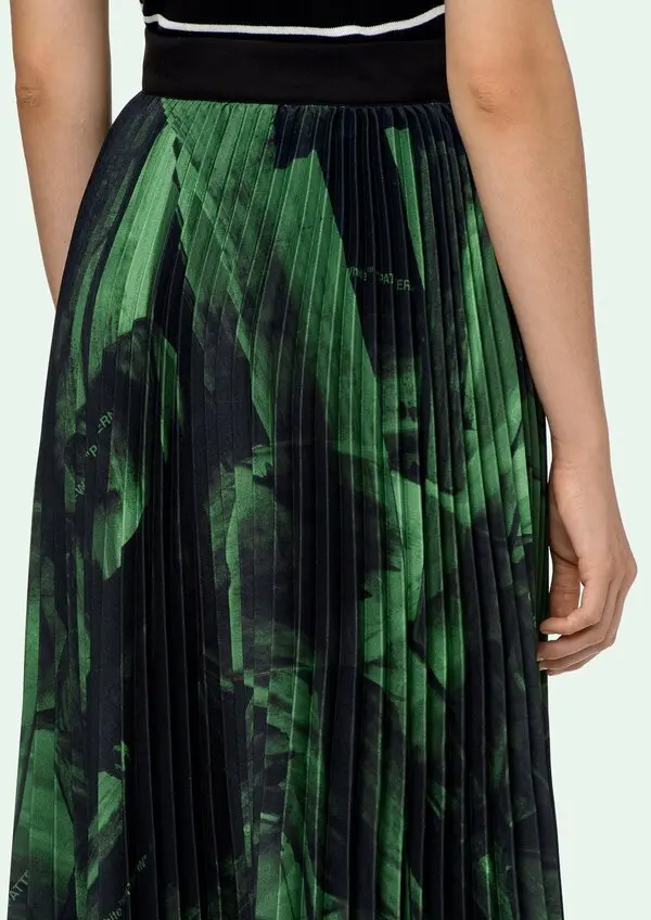 Off-White Graphic Printed Pleated Skirt