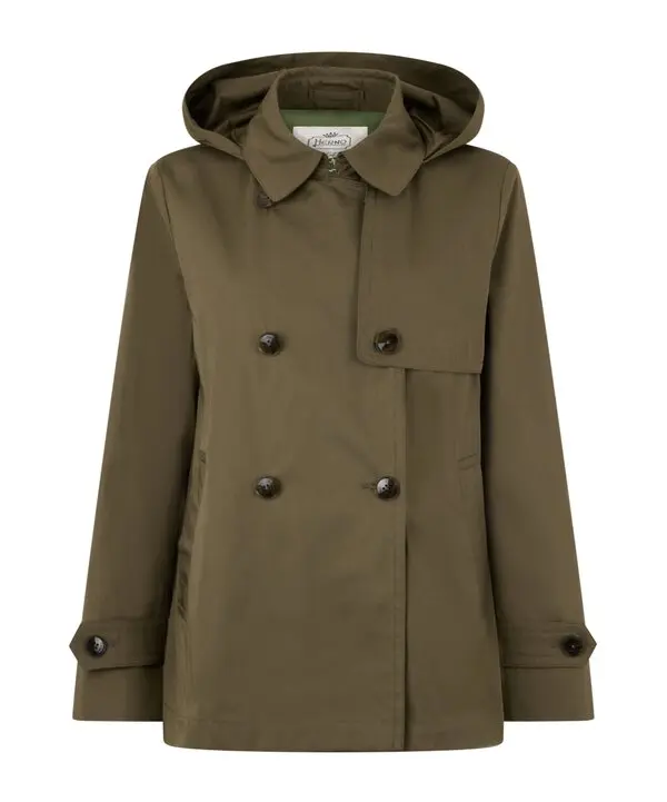 Herno Hooded Short Trench Coat - Brown