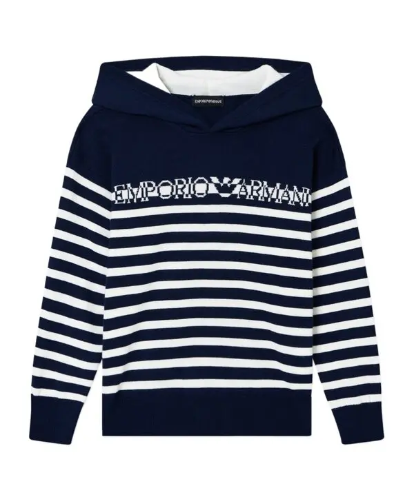 Emporio Armani Striped Hooded Top