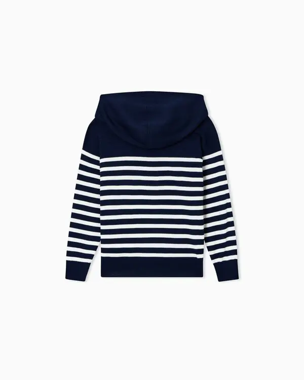 Emporio Armani Striped Hooded Top