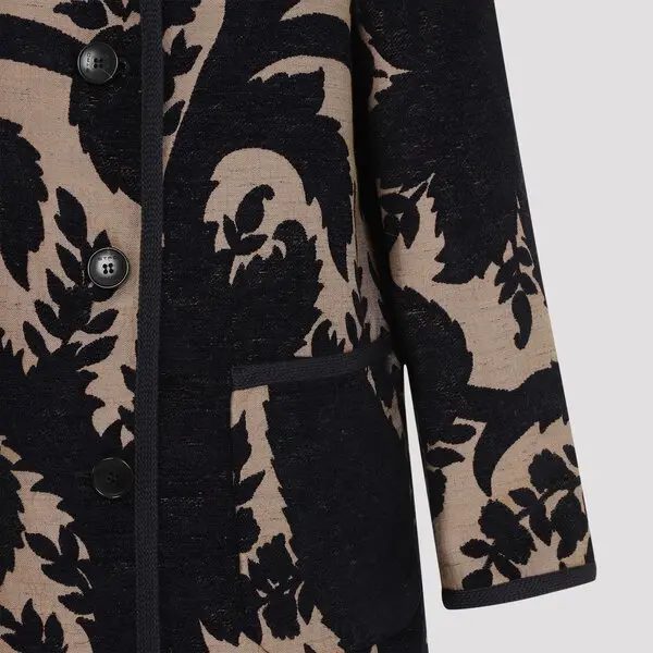 Etro Reversible Chenille Jacquard Coat - Black