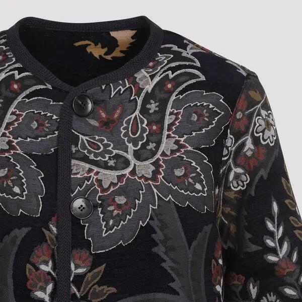 Etro Reversible Chenille Jacquard Coat - Black