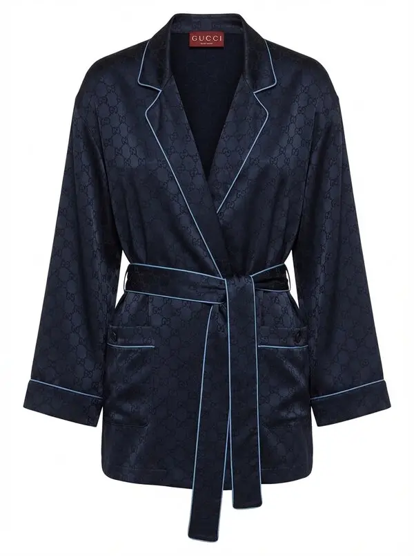 Gucci Monogrammed Tied-waist Jacket