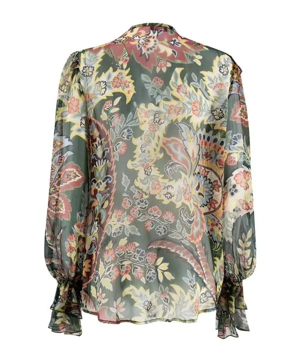 Etro Floral-printed Ruffled Shirt