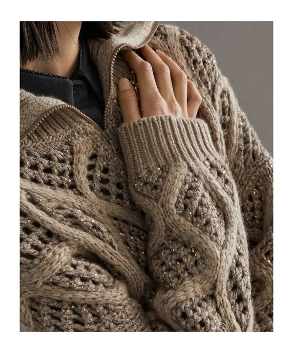 Brunello Cucinelli Knit Zip-up Sweater With Fine Rib Trimming