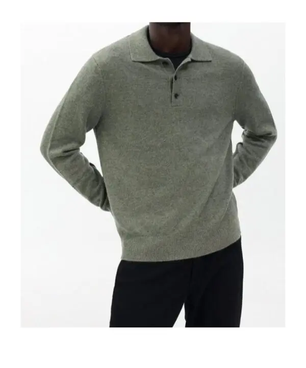 Rag & Bone Declan Cashmere Polo Sweater - Army