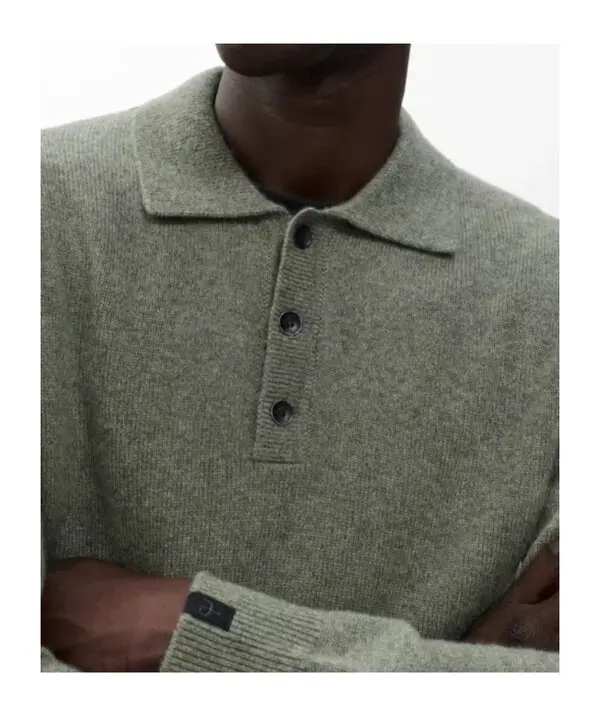 Rag & Bone Declan Cashmere Polo Sweater - Army