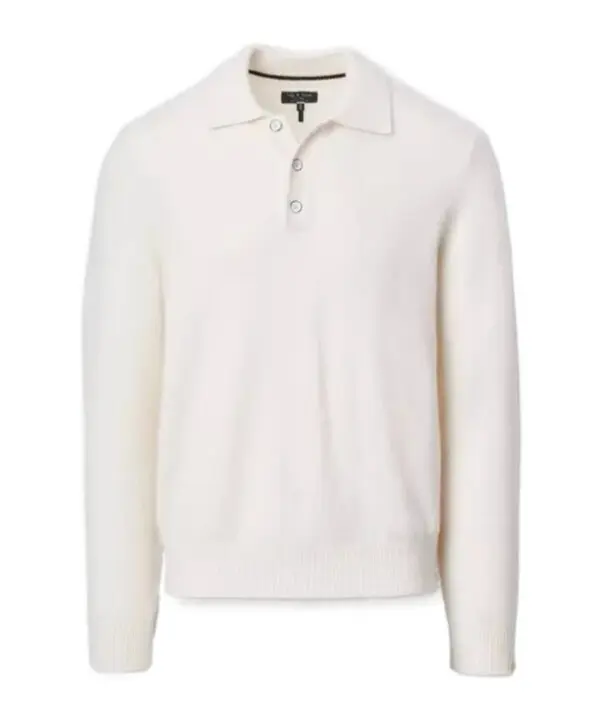 Rag & Bone Declan Cashmere Polo Sweater - Ivory