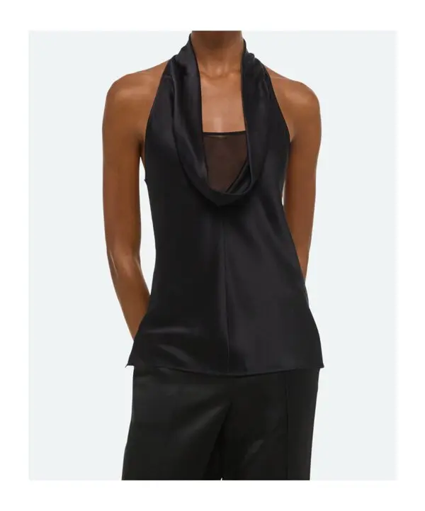Helmut Lang Silk U-neck Top